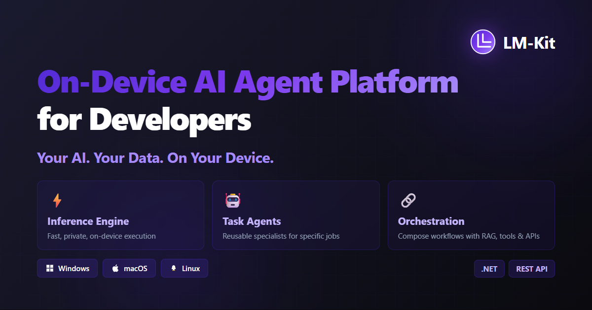 On-Device AI Agent Platform for Developers | LM-Kit